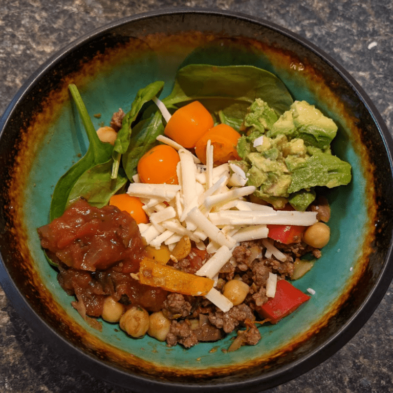 Deconstructed Taco Bowl (with easy build your own Taco Bar sides)