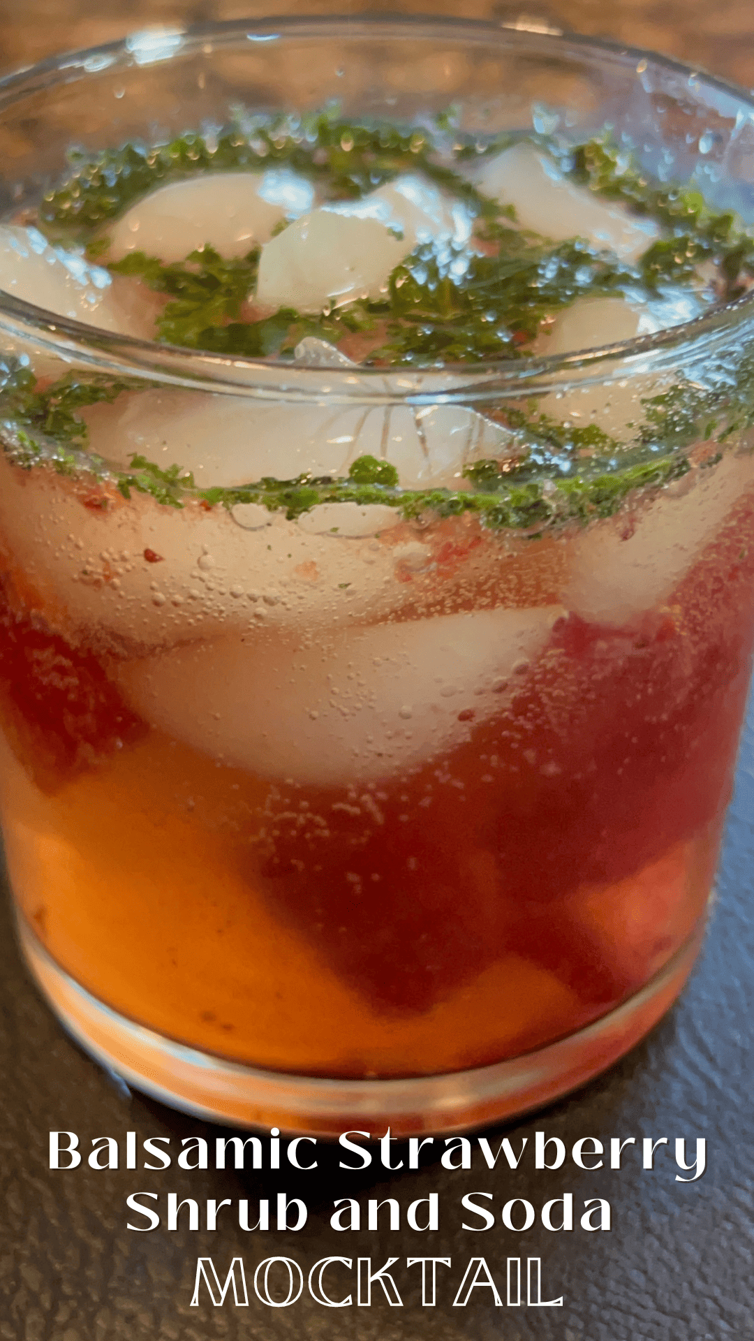 Balsamic Strawberry Shrub Soda | Mocktail